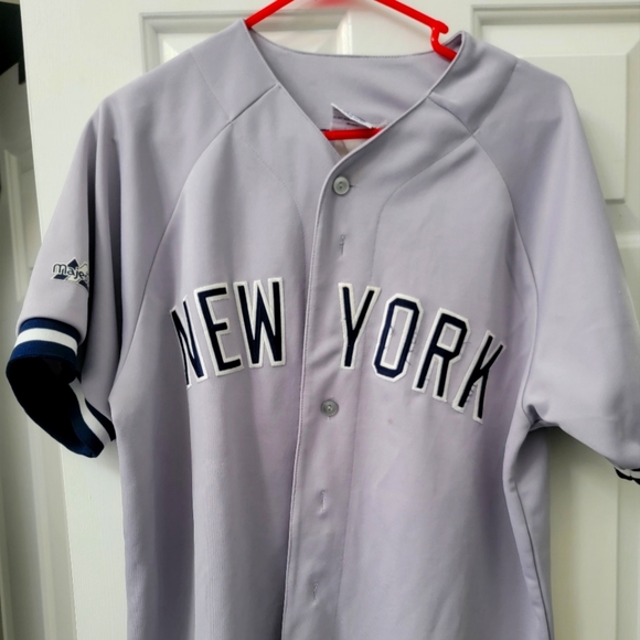 Majestic | Shirts | Authentic Majestic Derek Jeter Gray Jersey | Poshmark